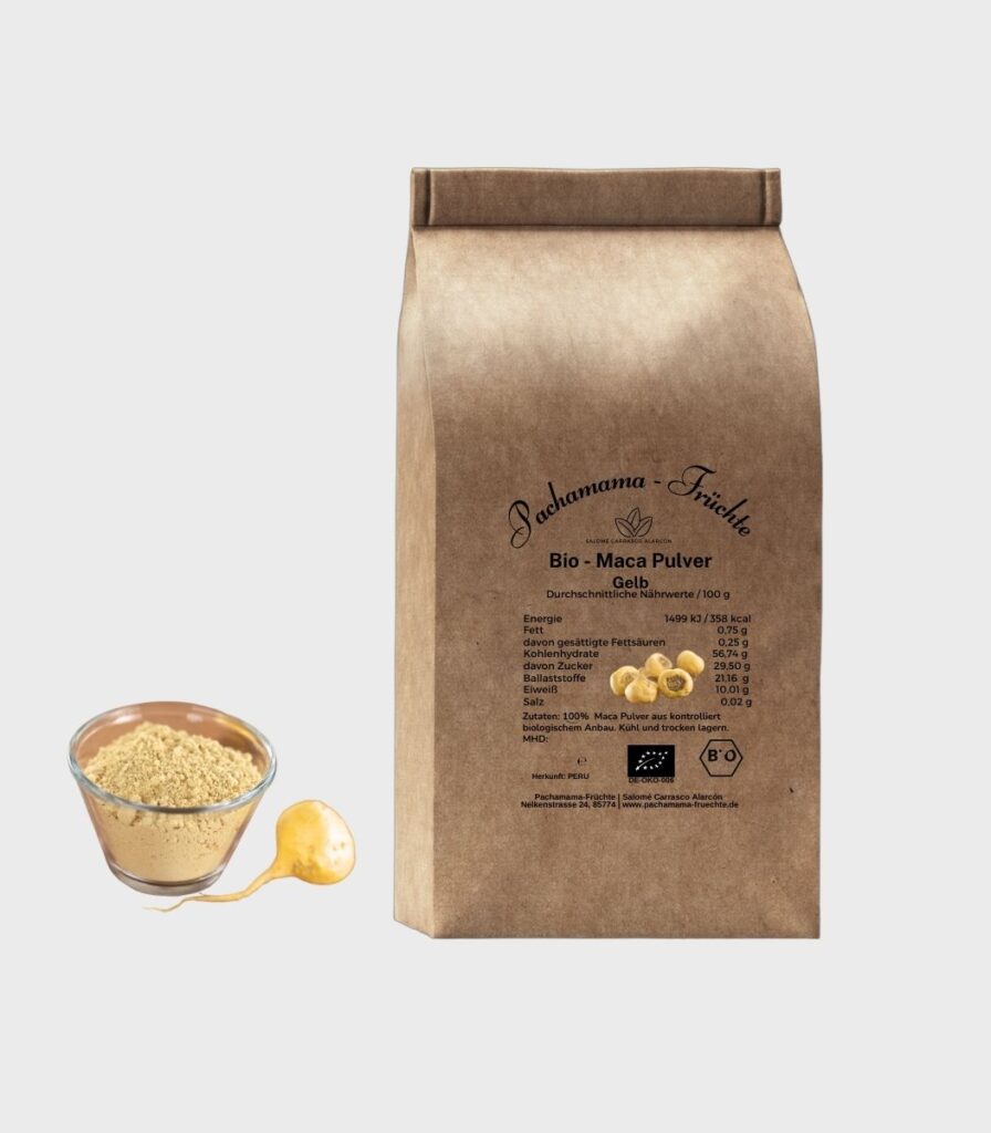 Bio-Maca-Pulver Gelb aus Peru | Pachamama-Früchte